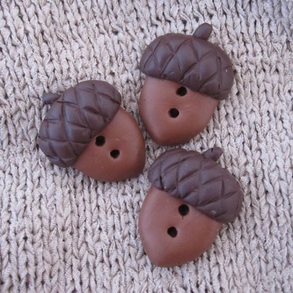 Polymer Clay Acorn Buttons | Polymer Clay Workshop