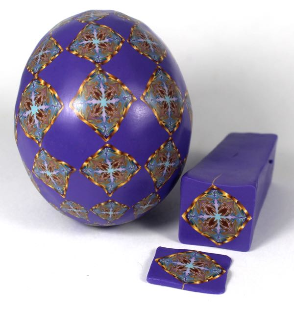 Marbled ink cane eggs | Polymer Clay Workshop
