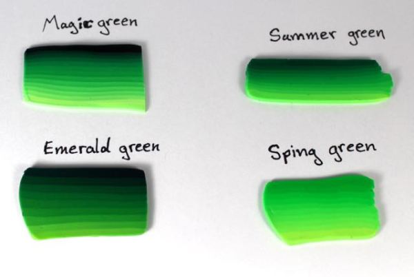 Green Polymer Clay Color Blend Recipes | Polymer Clay Workshop